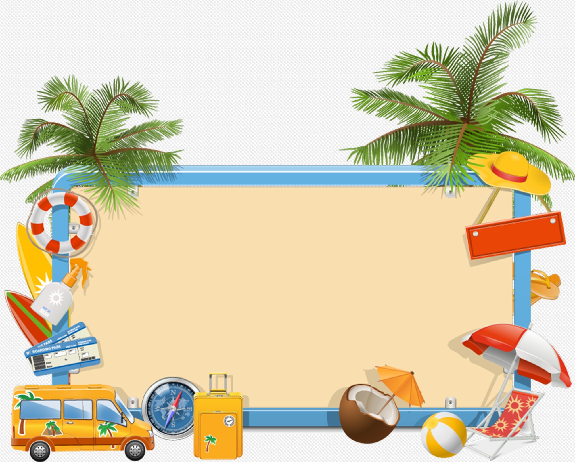 Clipart frames psd download - summer frames free psd