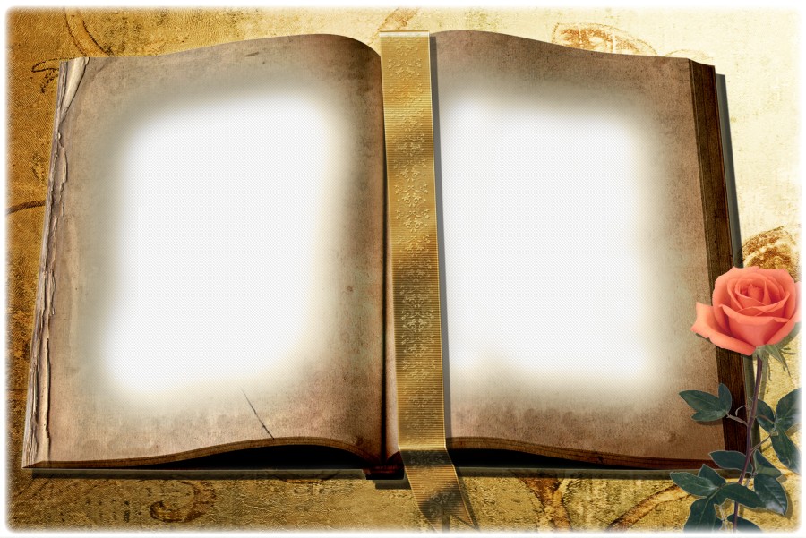 Vintage photo frames, open book
