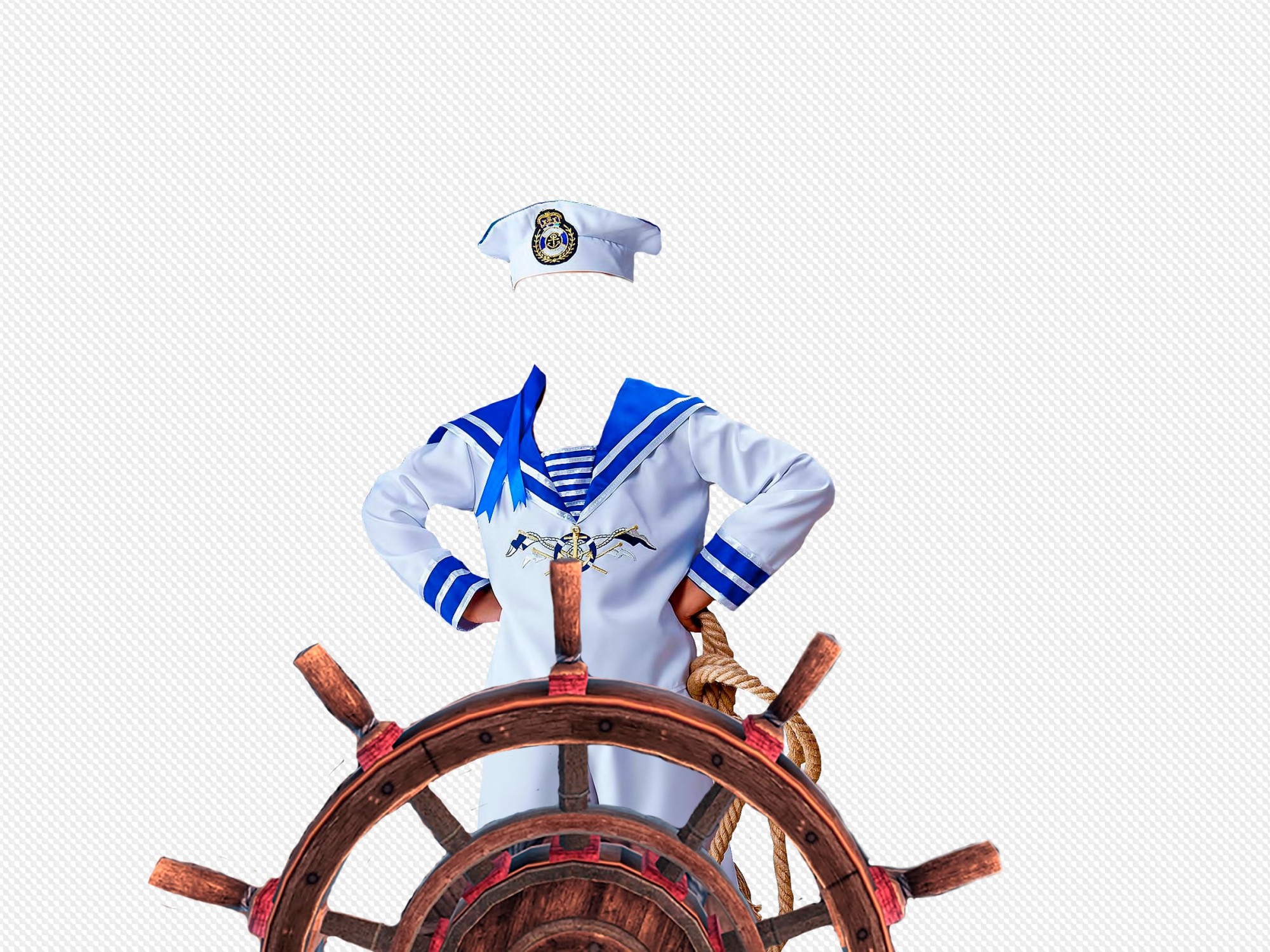 Little sailor, boy sailor costume PSD template 2 PNG