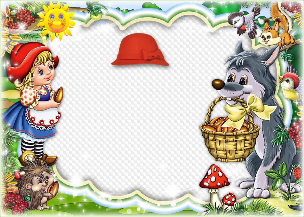 Little Red Riding Hood and Gray Wolf Frame