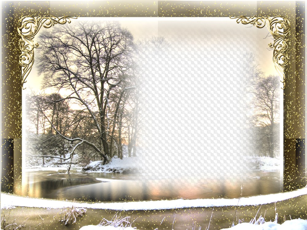 Winter sparkle and shine frame, PSD photo frame