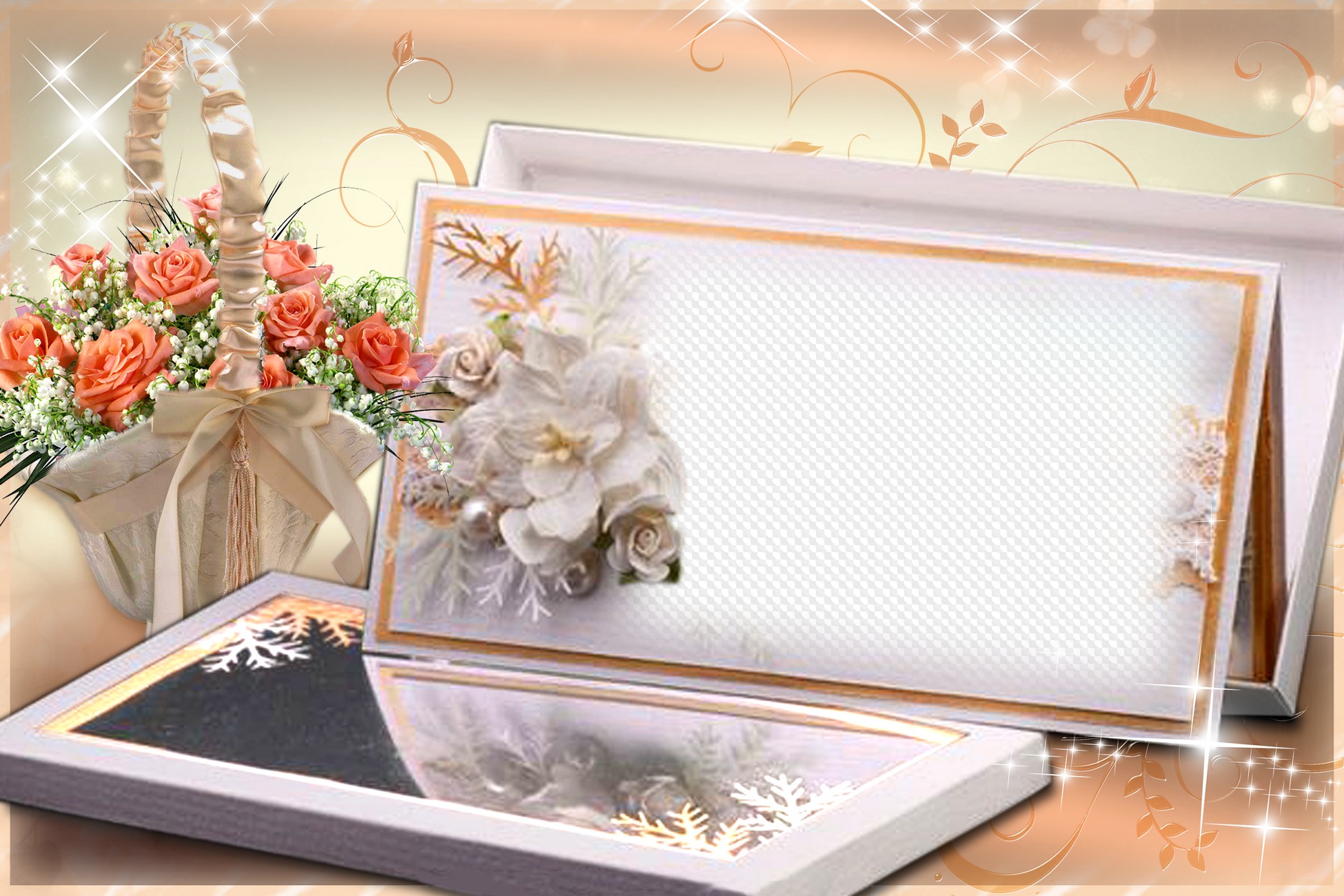 Ten holiday greeting frames PNG