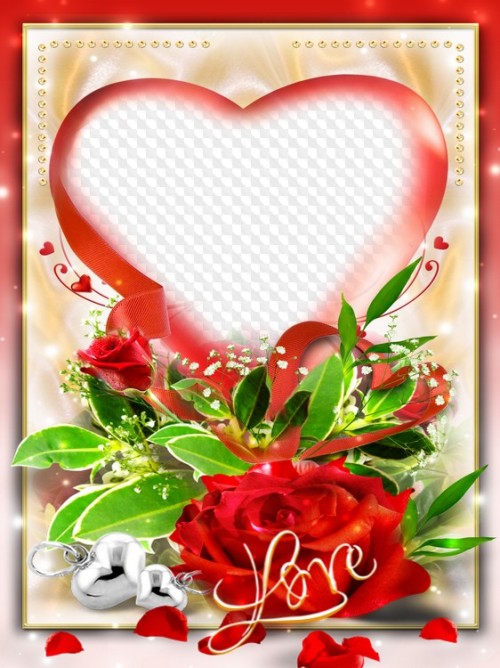 Romantic frame psd for photo - Love ( free photo frame psd, download )