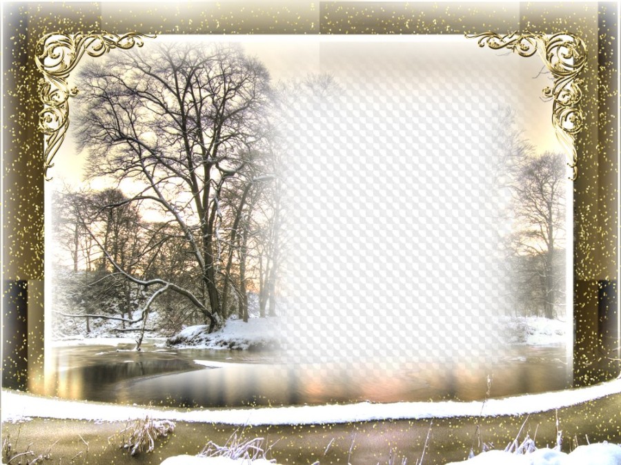 Winter sparkle and shine frame, PSD photo frame
