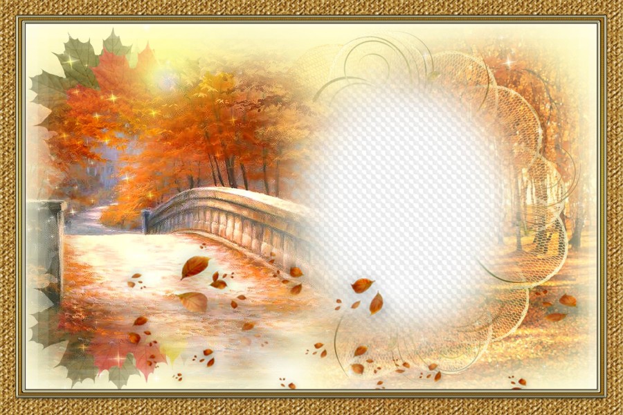 Autumn nature, photo frame collage psd template, png