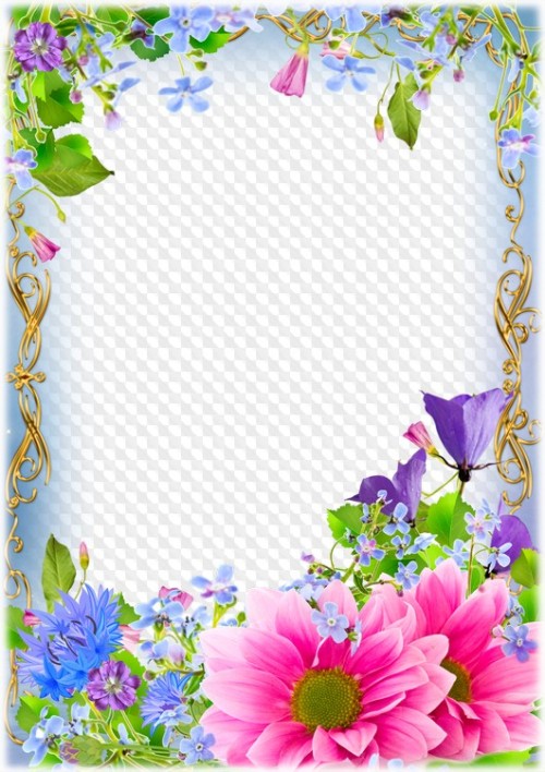Bright photo frame with flowers - Gorgeous floral extravaganza