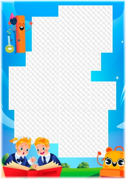 Student collage frame PNG, photo frame PSD.