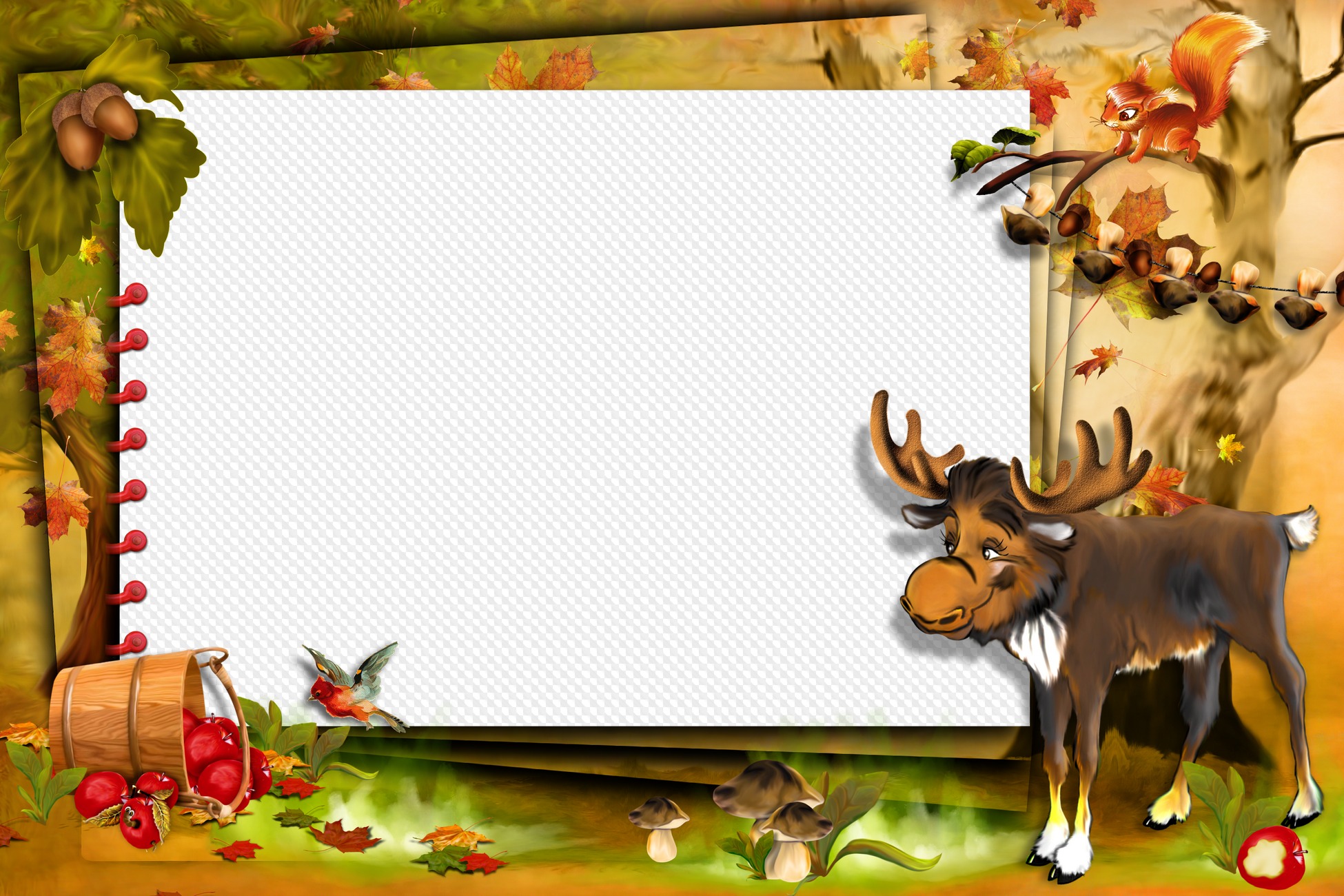 Forest good fairy tale frame PNG, photo frame PSD