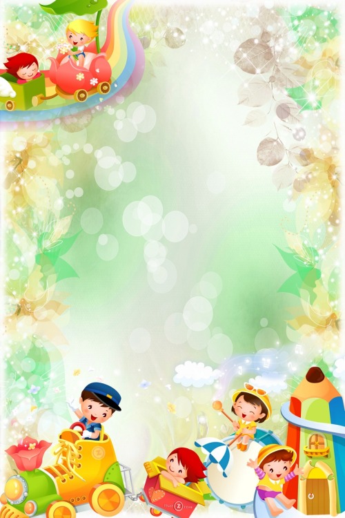 Kindergarten frame, kindergarten background and photo frame