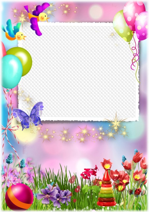 Children's birthday frame template