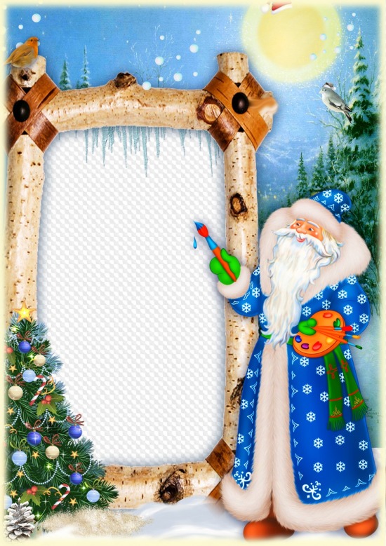 Santa Claus frame PNG, photo frame PSD