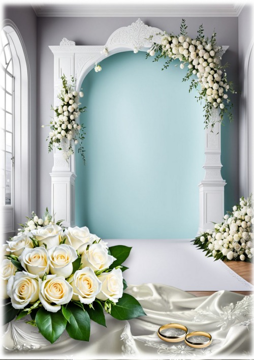 Wedding photo frame template for printing