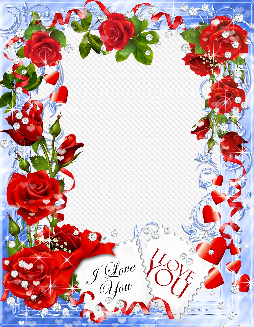 I love, Romantic frame for Photoshop