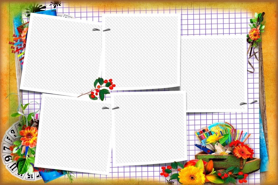 Collage PNG free download, Five photos