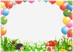 Photo frame for a group of children and a teacher, Kindergarten.