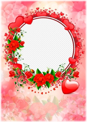 Romantic frames png, psd