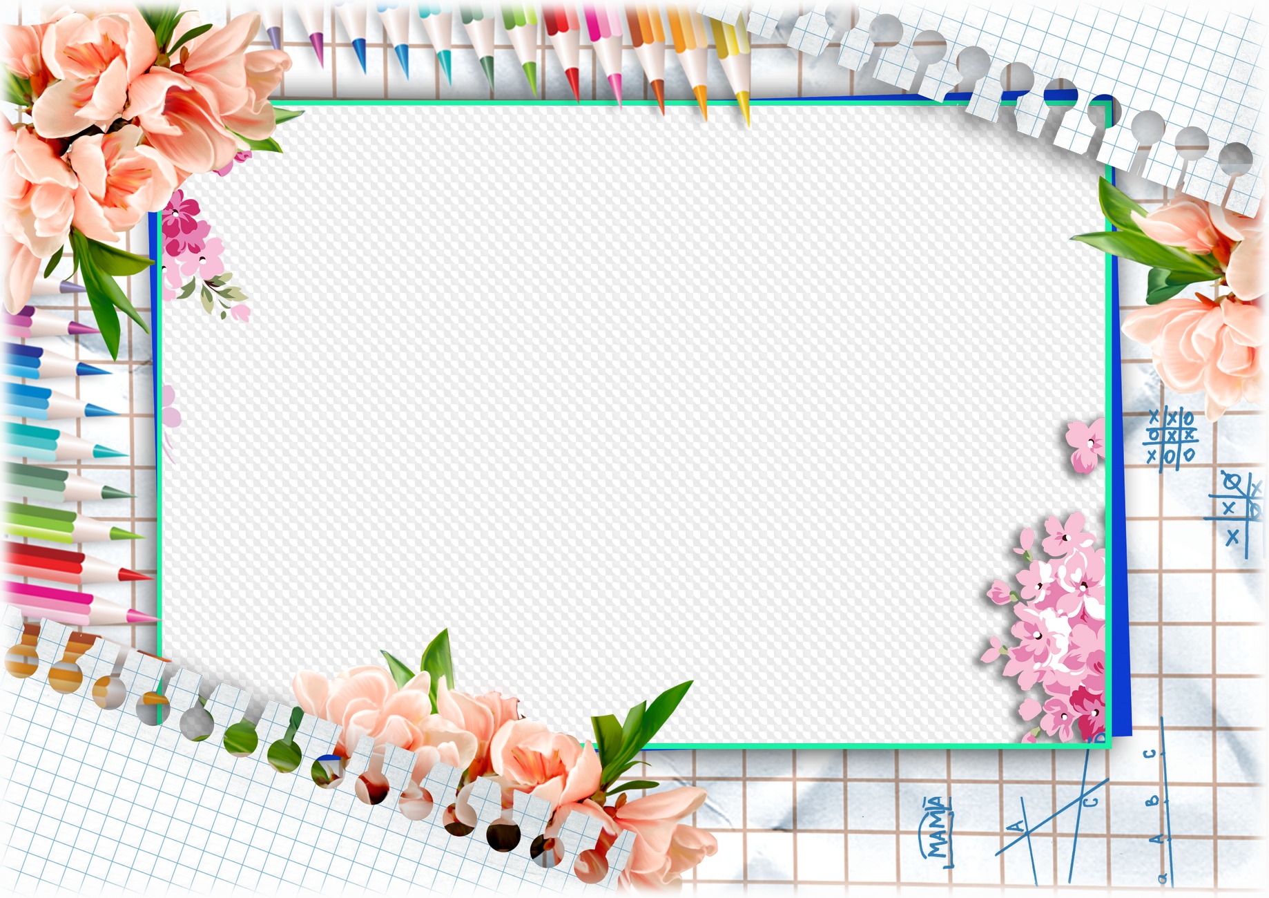 Wide School PSD Photo Frame free download