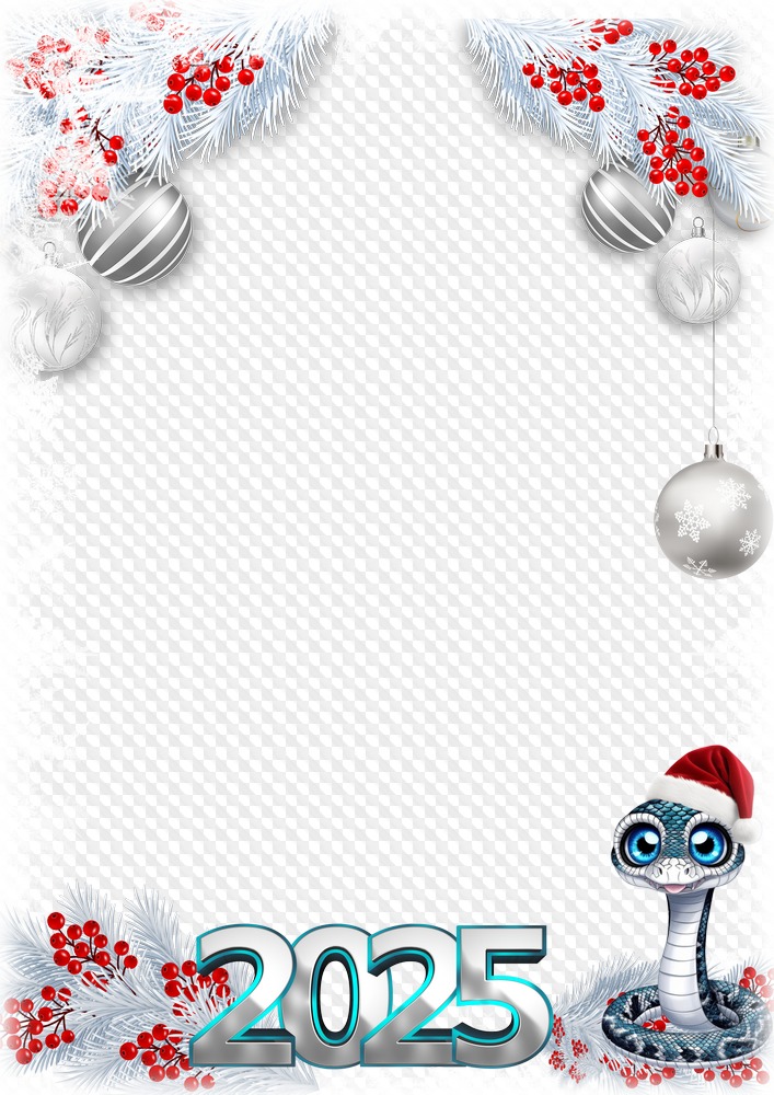 2025 New Year frame PNG, photo frame PSD template