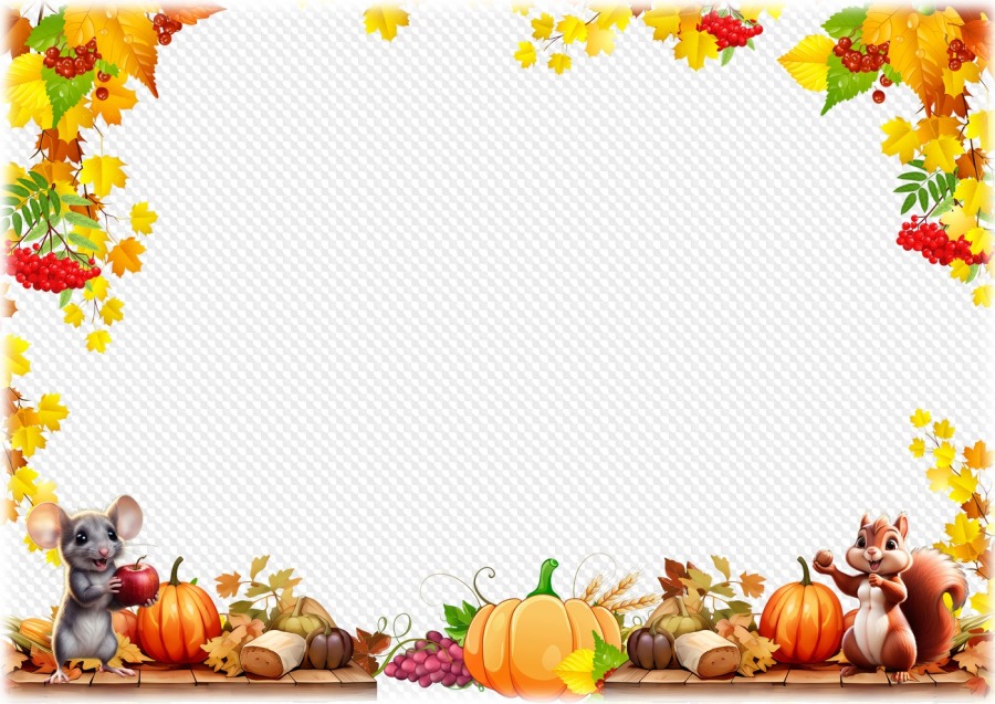 Kindergarten, Autumn Wide Photo Frame PNG, PSD, free download