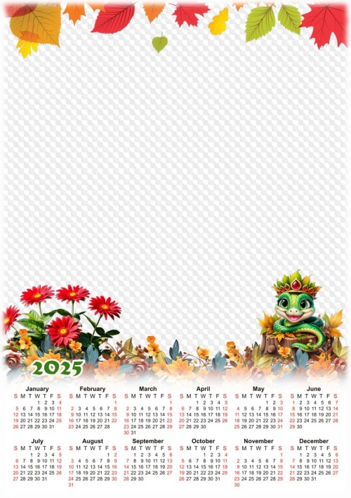Lucky Snake 2025 Good Luck PSD Calendar free download
