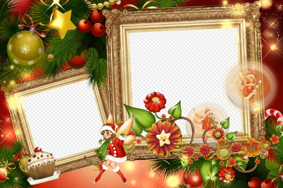 Frame for Photoshop - Christmas chic and shine | PSD | PNG