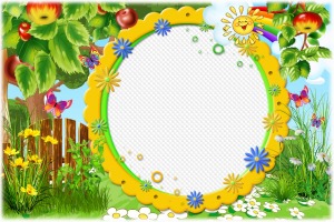 Bright children's frame psd ( free photo frame psd, free download )