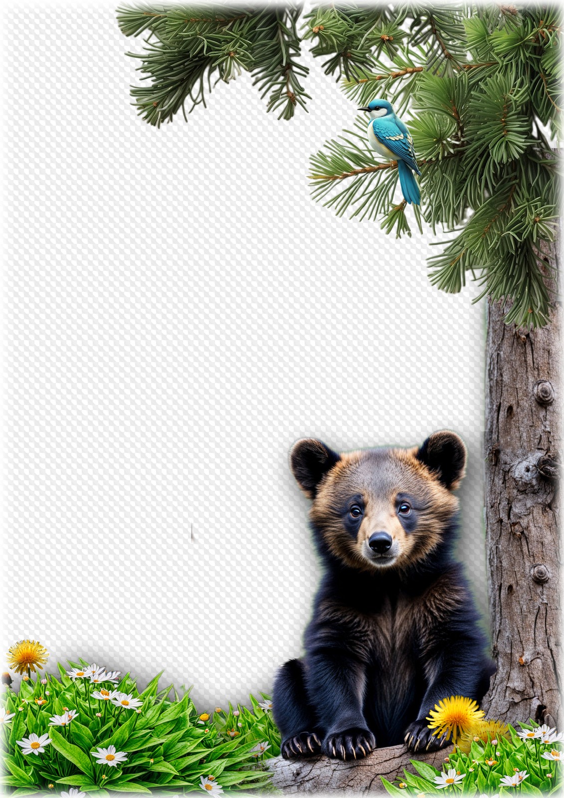 Teddy Bear Frame Collage For Photoshop