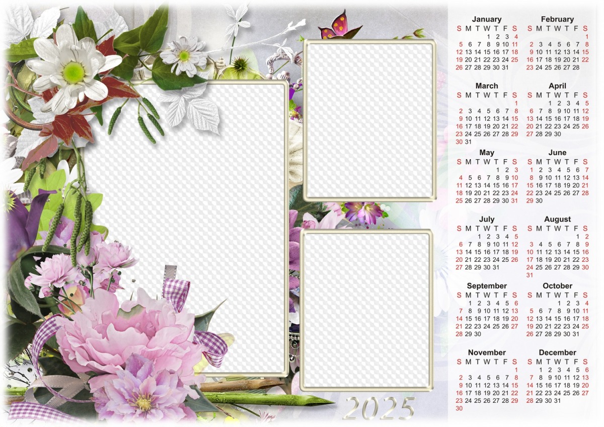 2025 Calendar photo frame for three photos