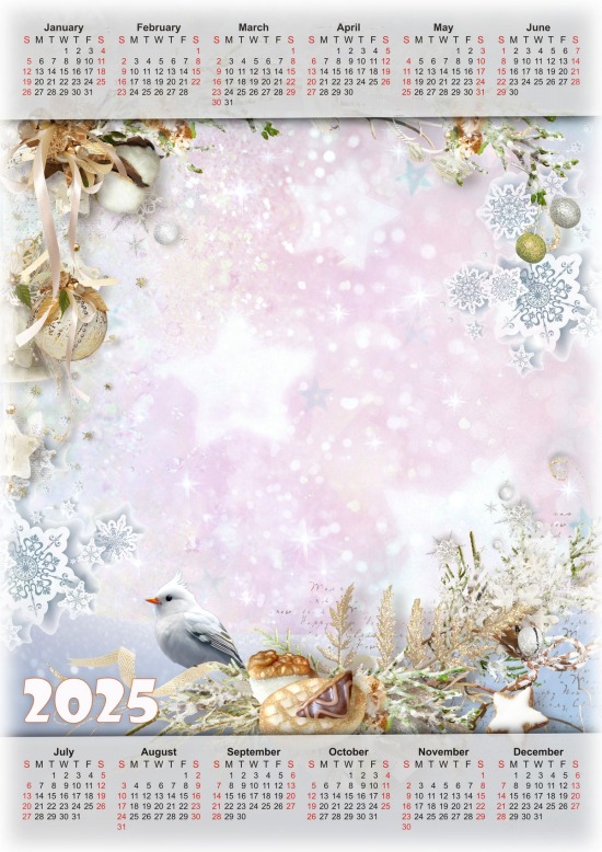 Christmas! Calendar frame JPG, PNG, PSD, download
