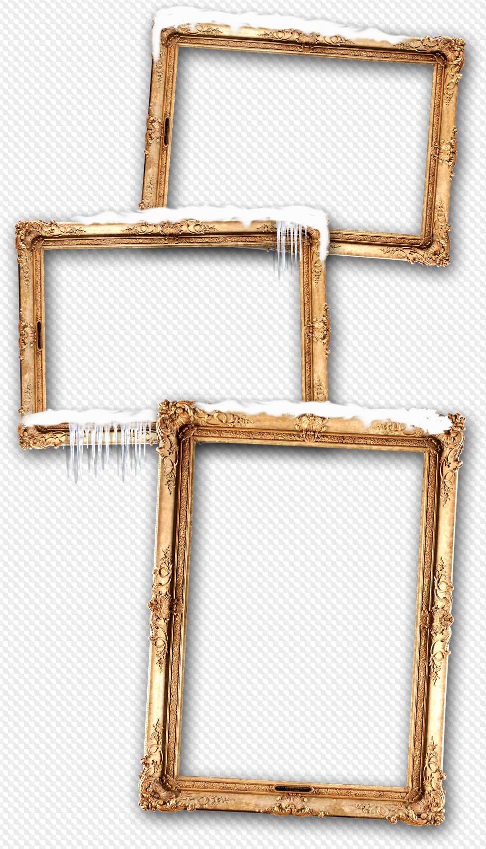 Three frames in snow PNG