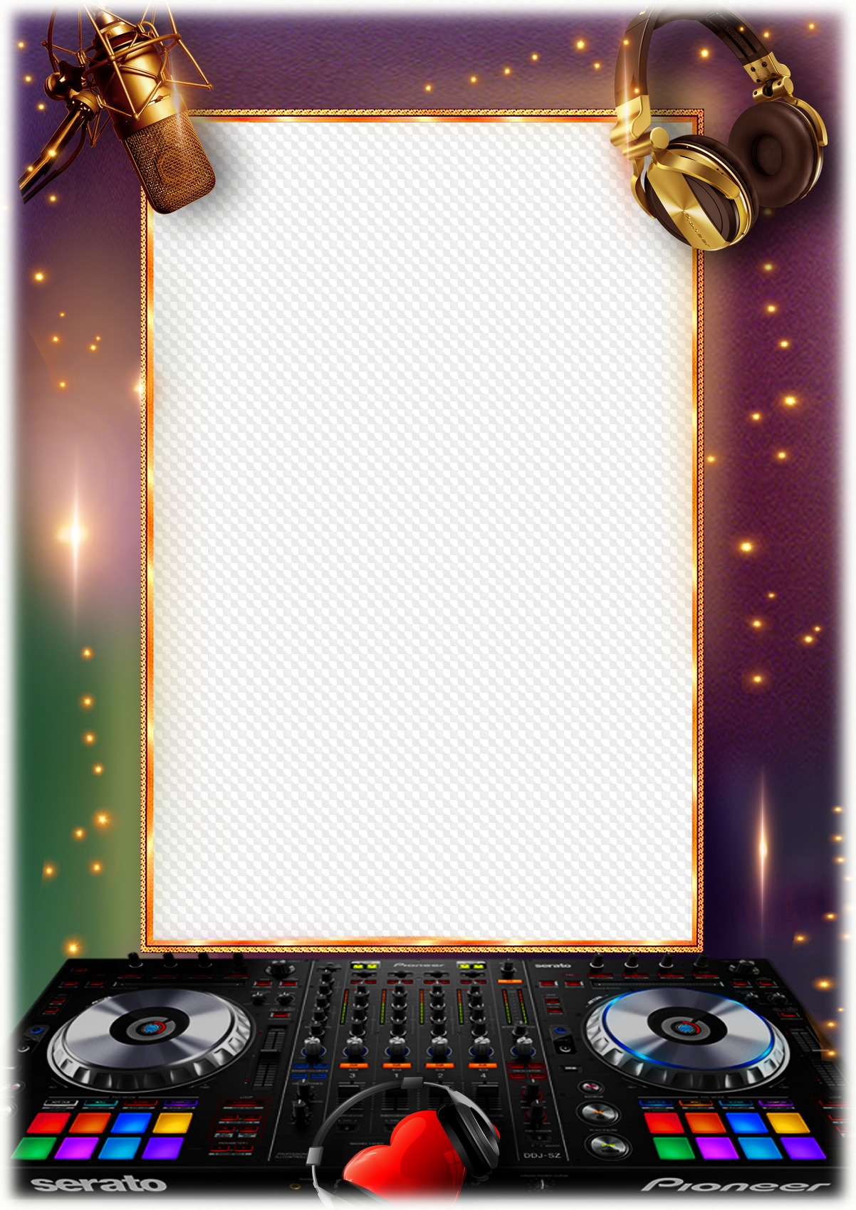 DJ frame PNG photo frame PSD download