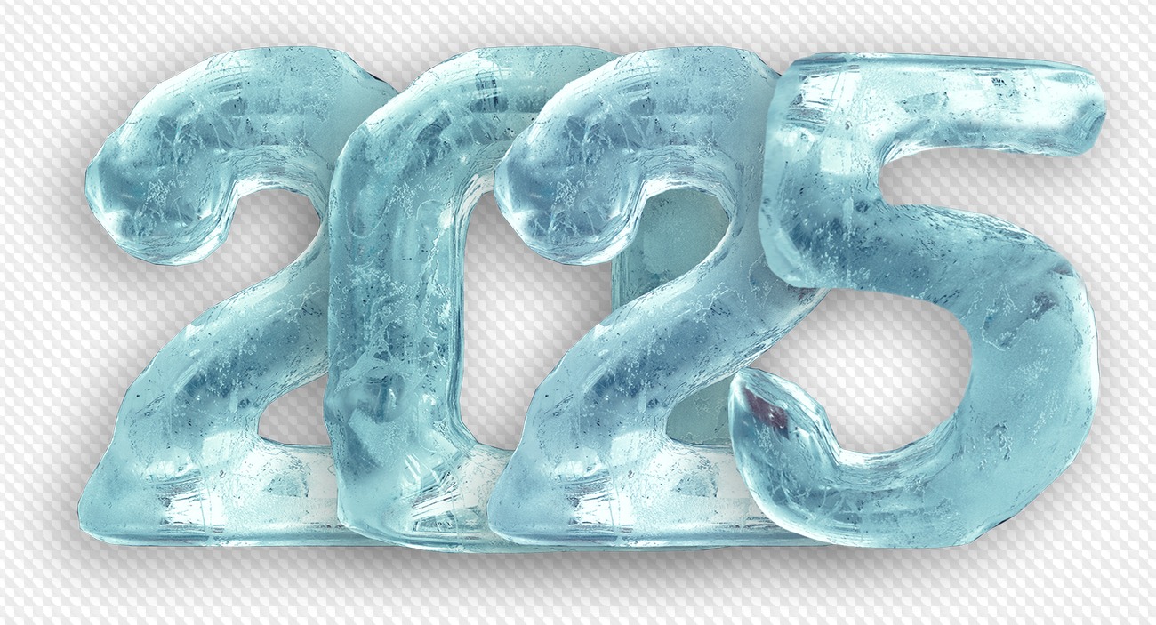 Ice numbers 2025 PNG transparent background