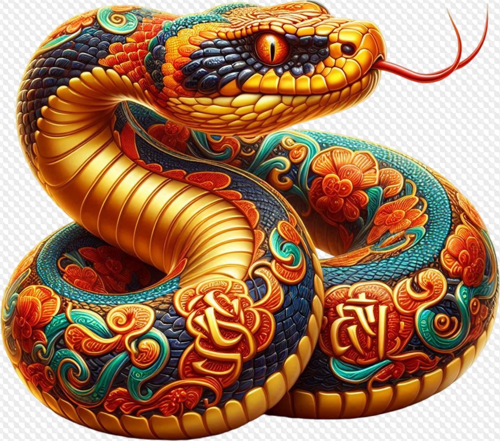 Snake in beautiful patterns PNG