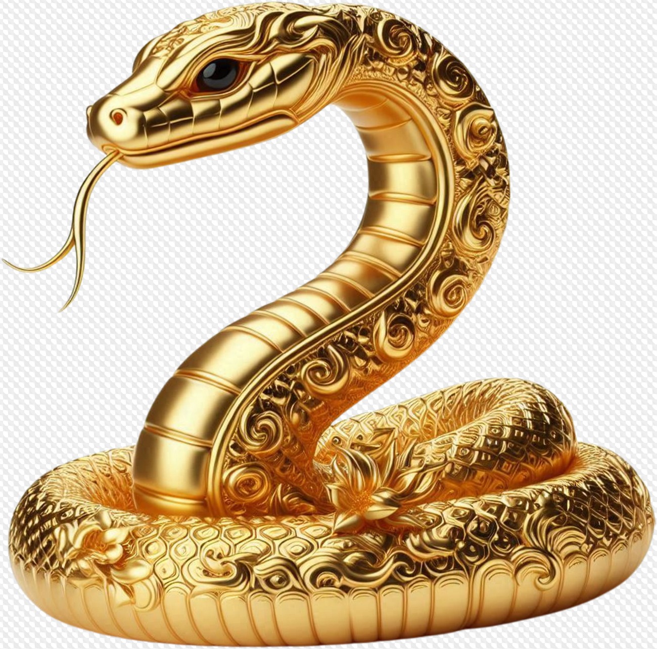 Beautiful Golden Snake PNG Download