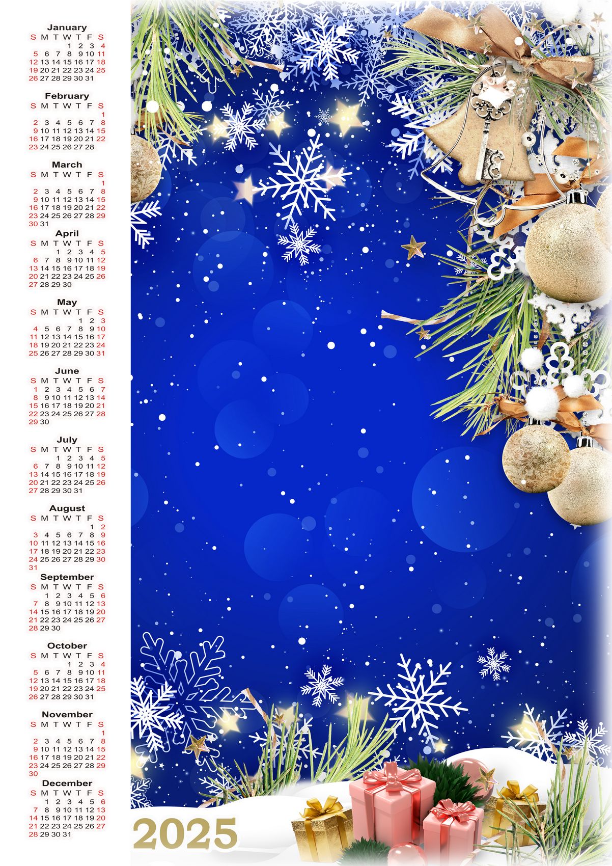 Christmas 2025 calendar template download