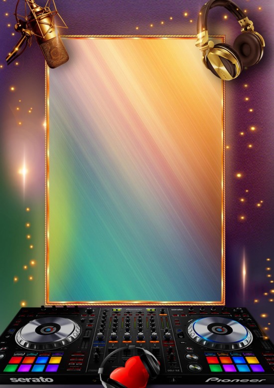 DJ frame PNG photo frame PSD download