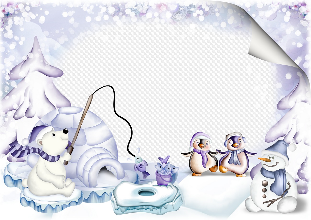 baby photo frame polar bear penguins and snowman