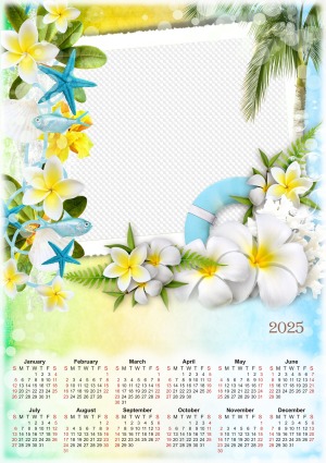 Calendar 2025 frame PSD, PNG, download