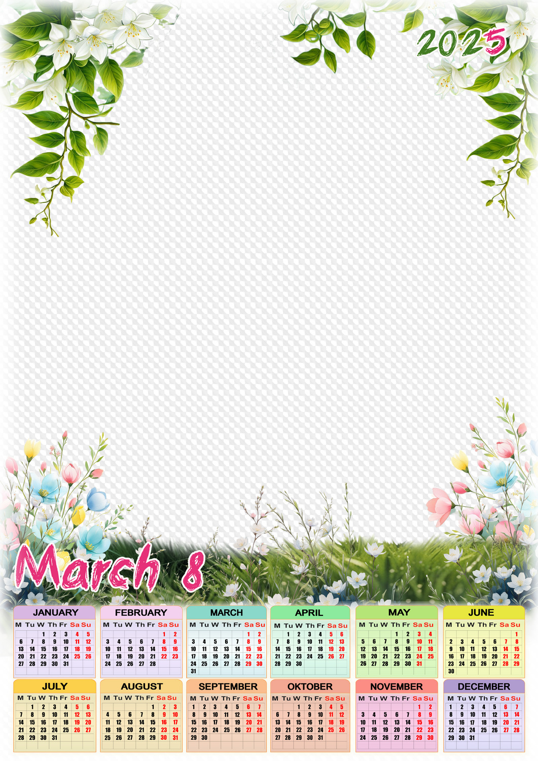 March 8 Calendar 2025