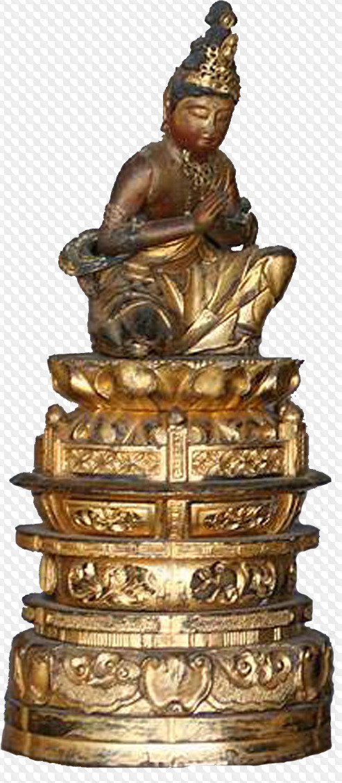 Antique Japanese bronze statue PNG on transparent background. 21 PNG.