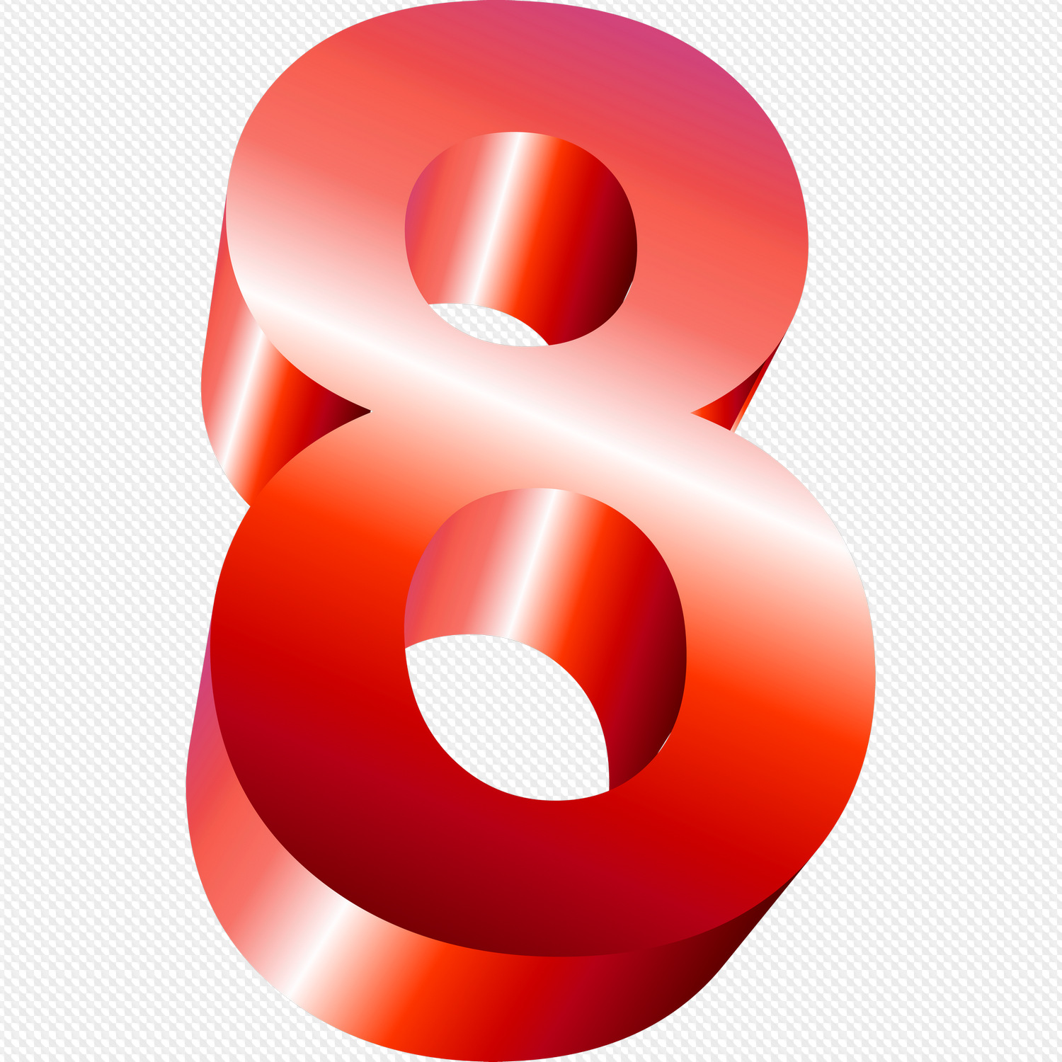8 PNG on transparent background. Thirty PNG with the number 8.