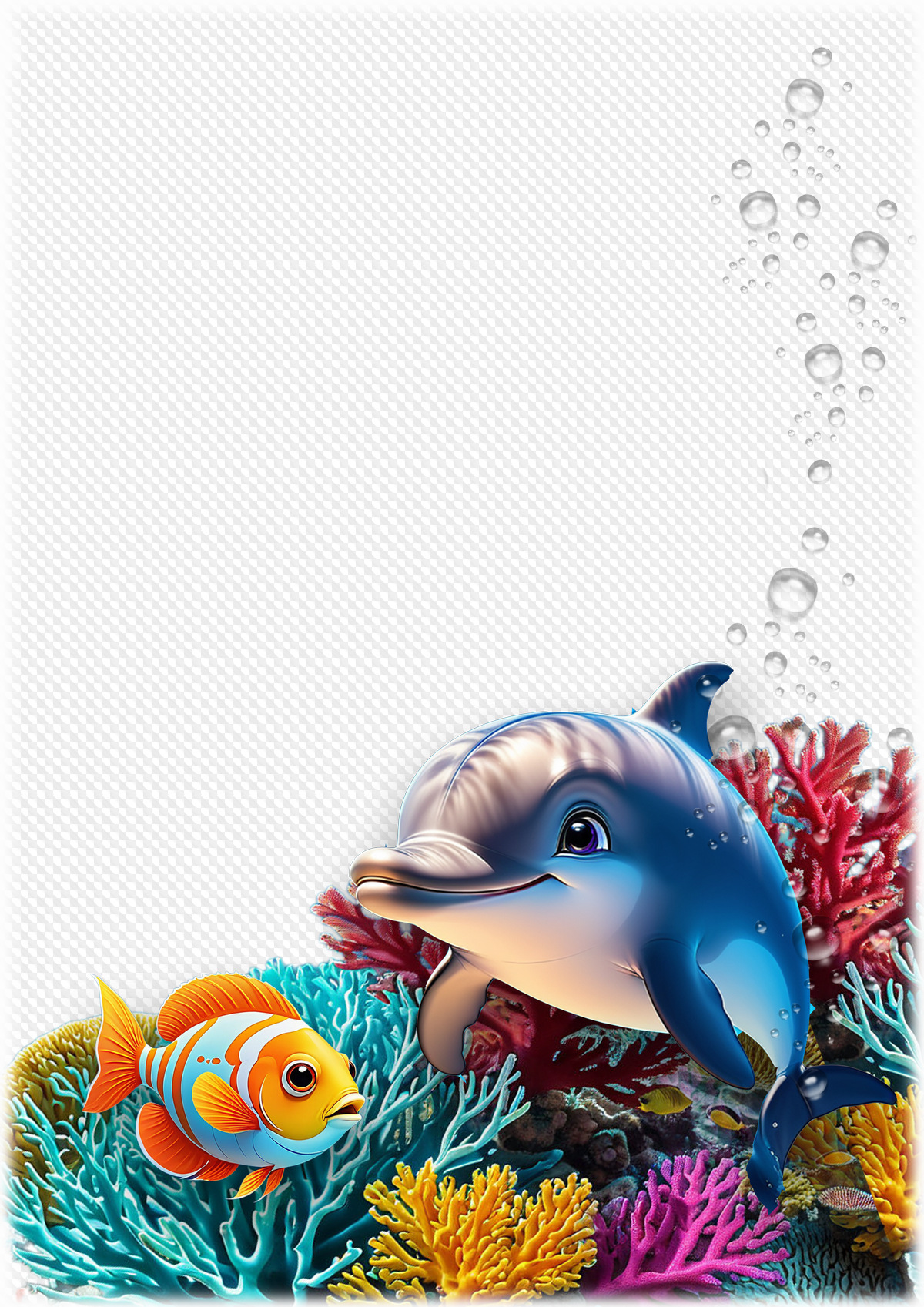 Photo frame with dolphin