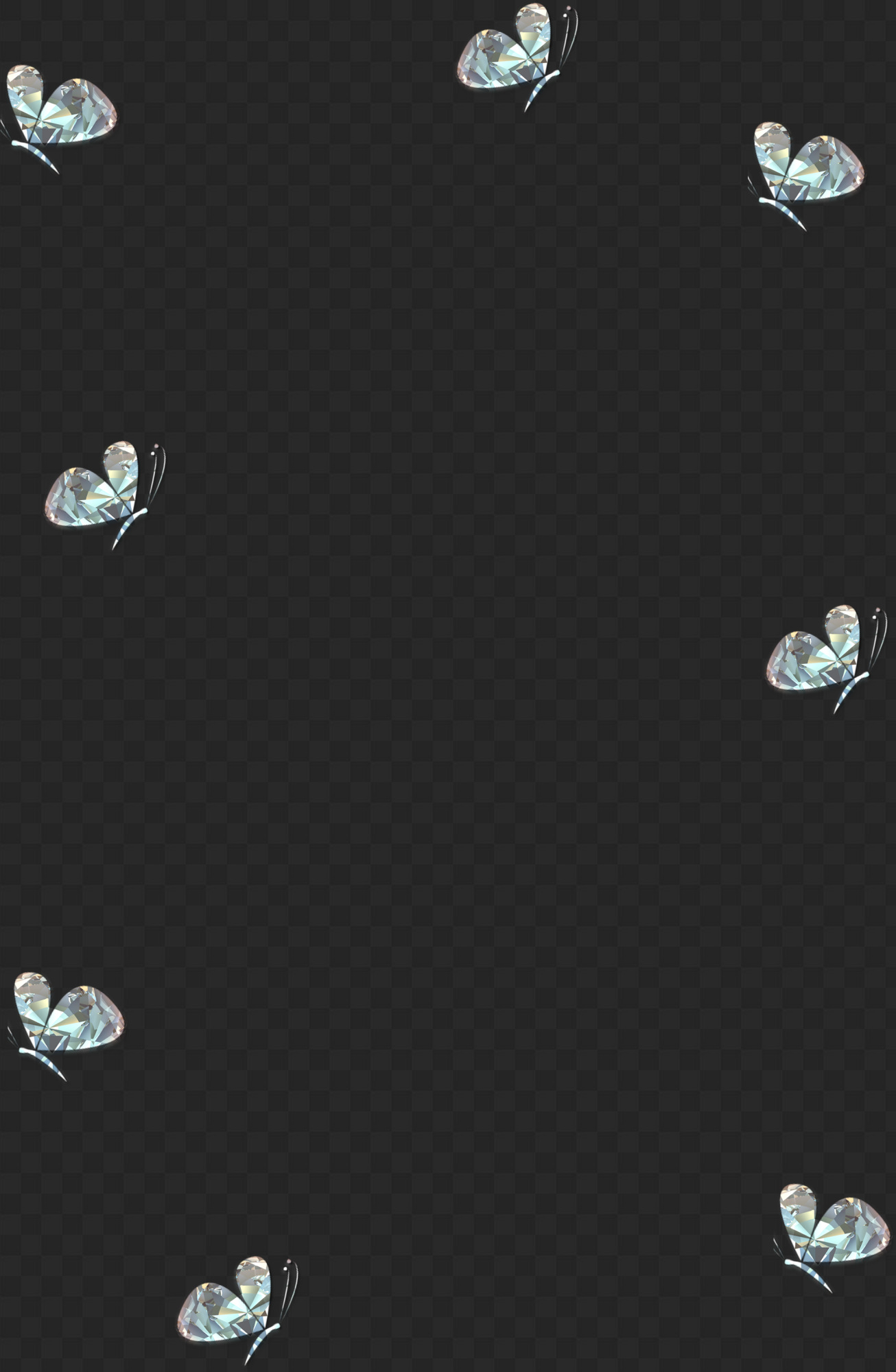 Diamond butterflies png overlay