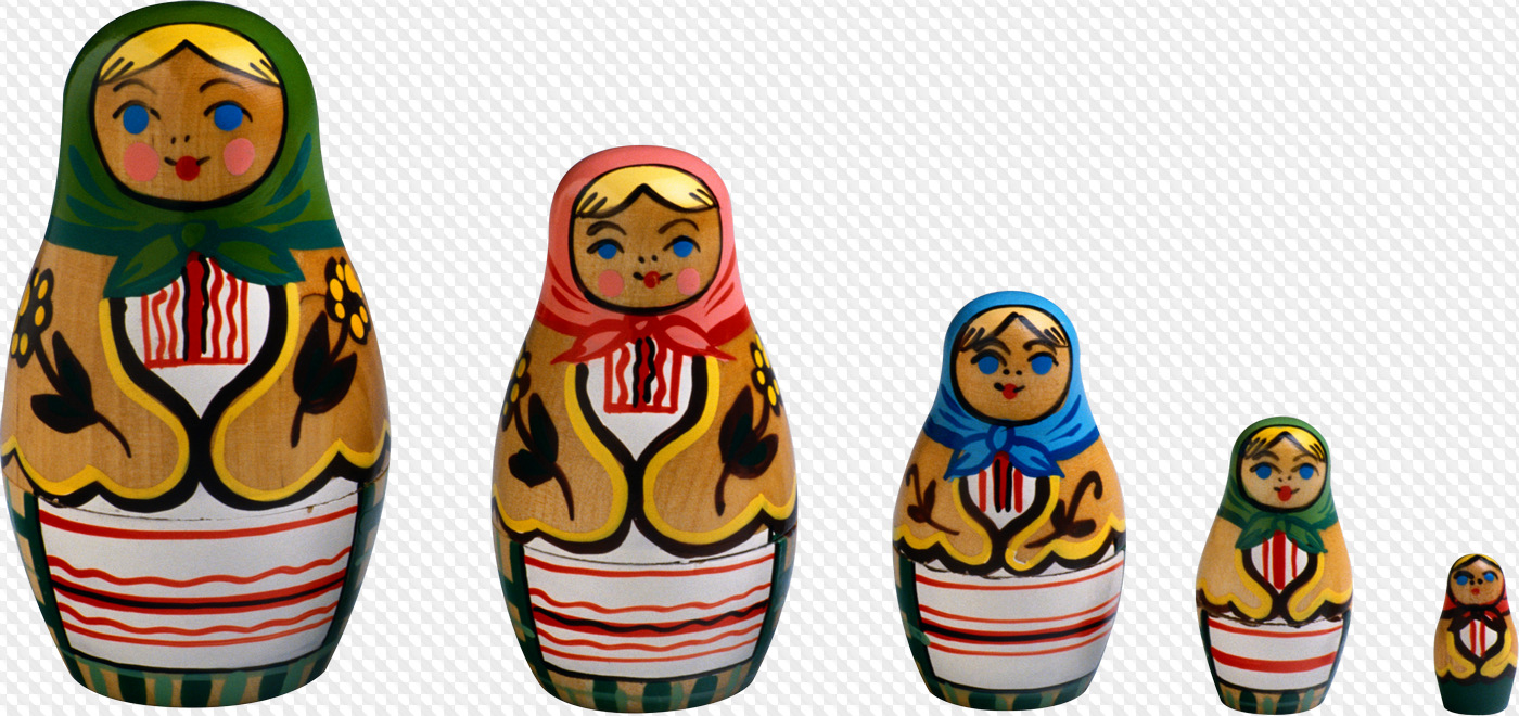 Matryoshka PNG on transparent background