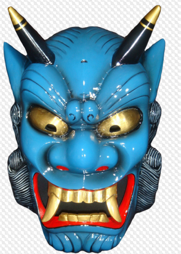 Theater masks PNG Japanese demon masks. 12 PNG with transparent background.