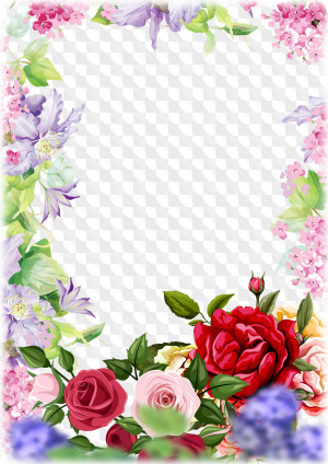 Festive photo frame with spring flowers