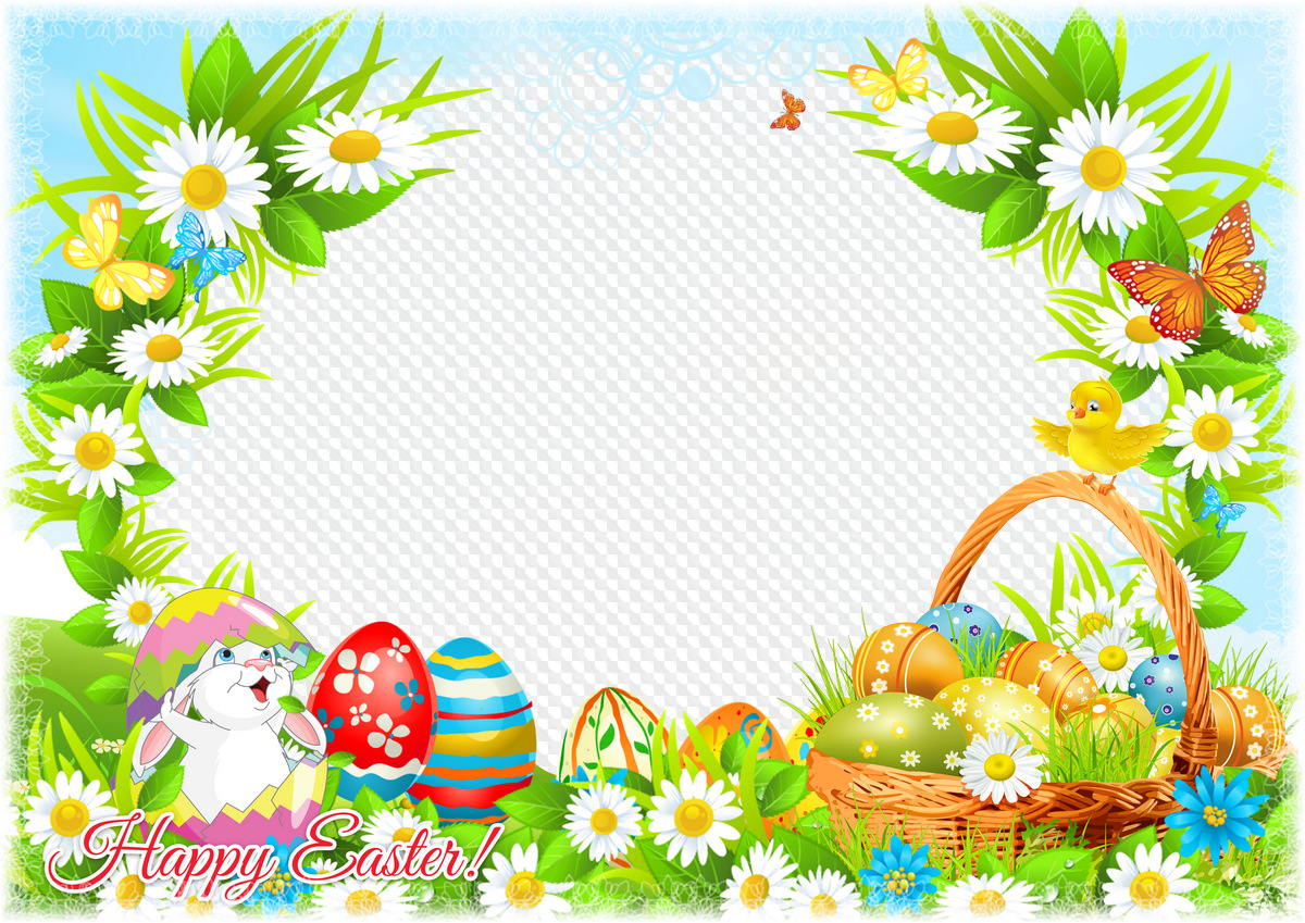 Happy easter png frame free download