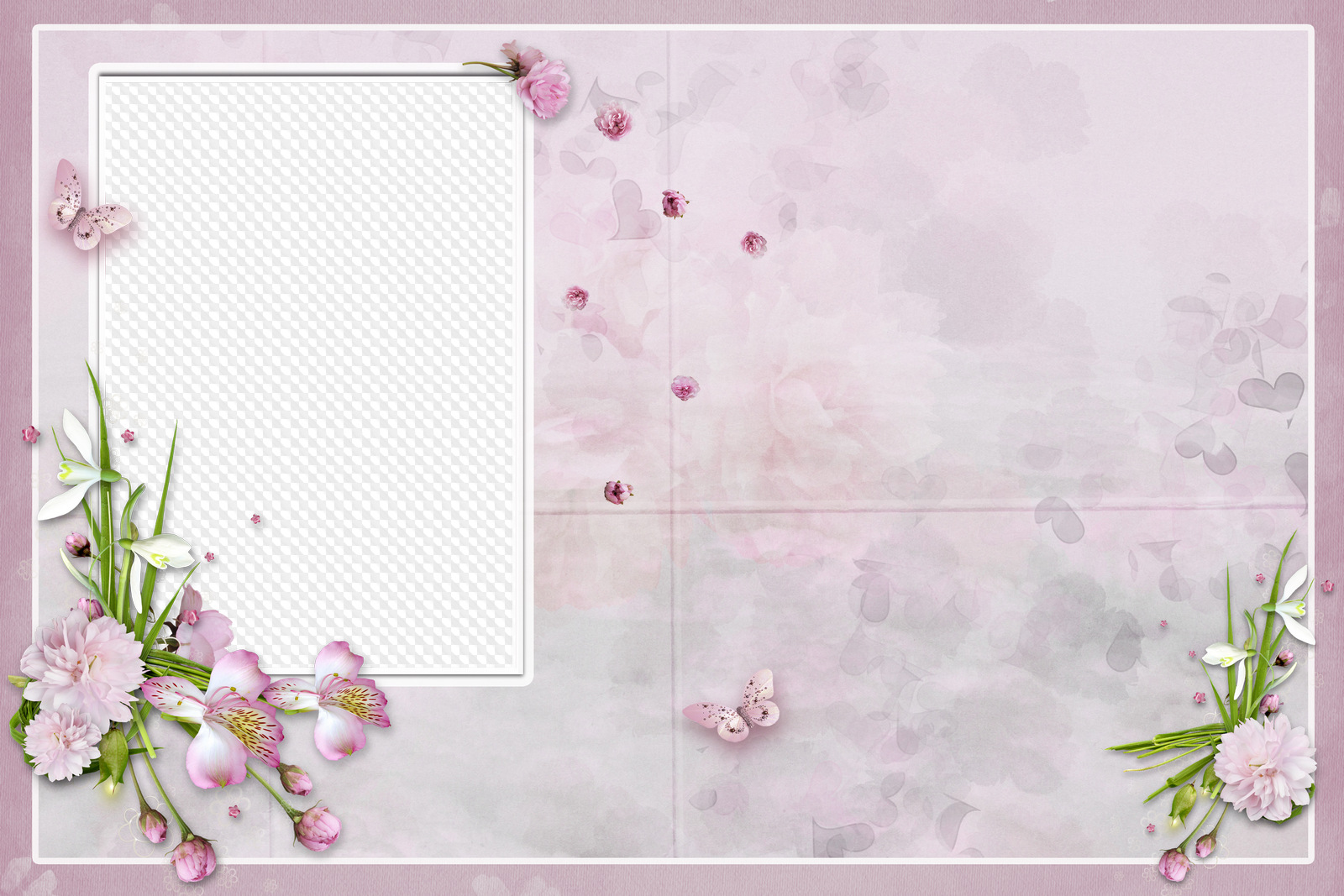 Spring frame png postcard