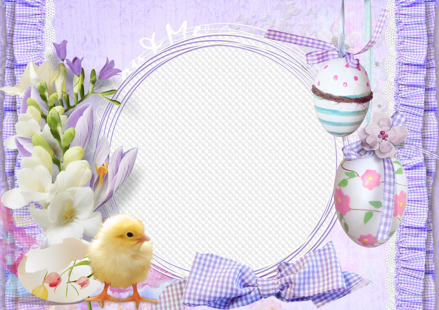 Gentle frame in lilac tones download - Happy Easter