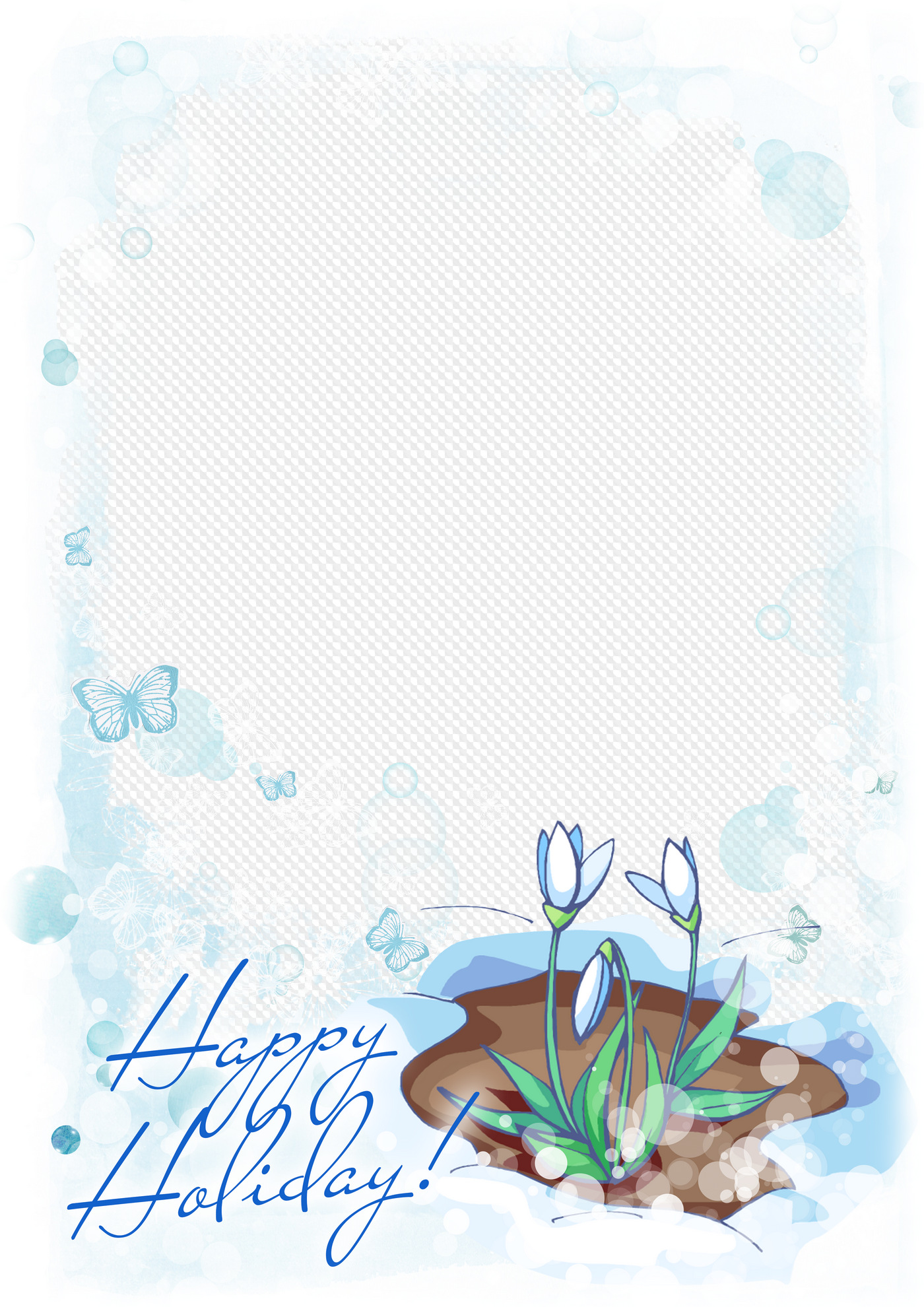 Download Holiday photo frame 2 PNG + PSD format - Happy Holiday!